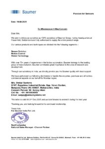 Baumer Distributor – Omkar Systems